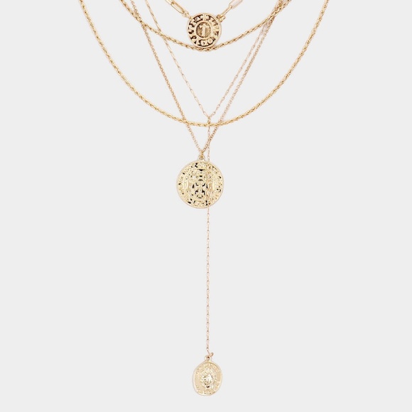 Jewelry | Triple Metal Coin Pendant Necklace | Poshmark